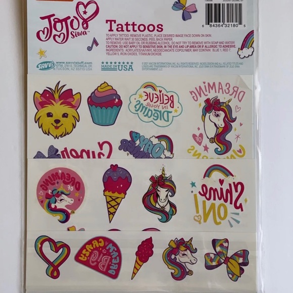 Nickelodeon | Accessories | Jojo Siwa 25 Tattoos Set | Poshmark
